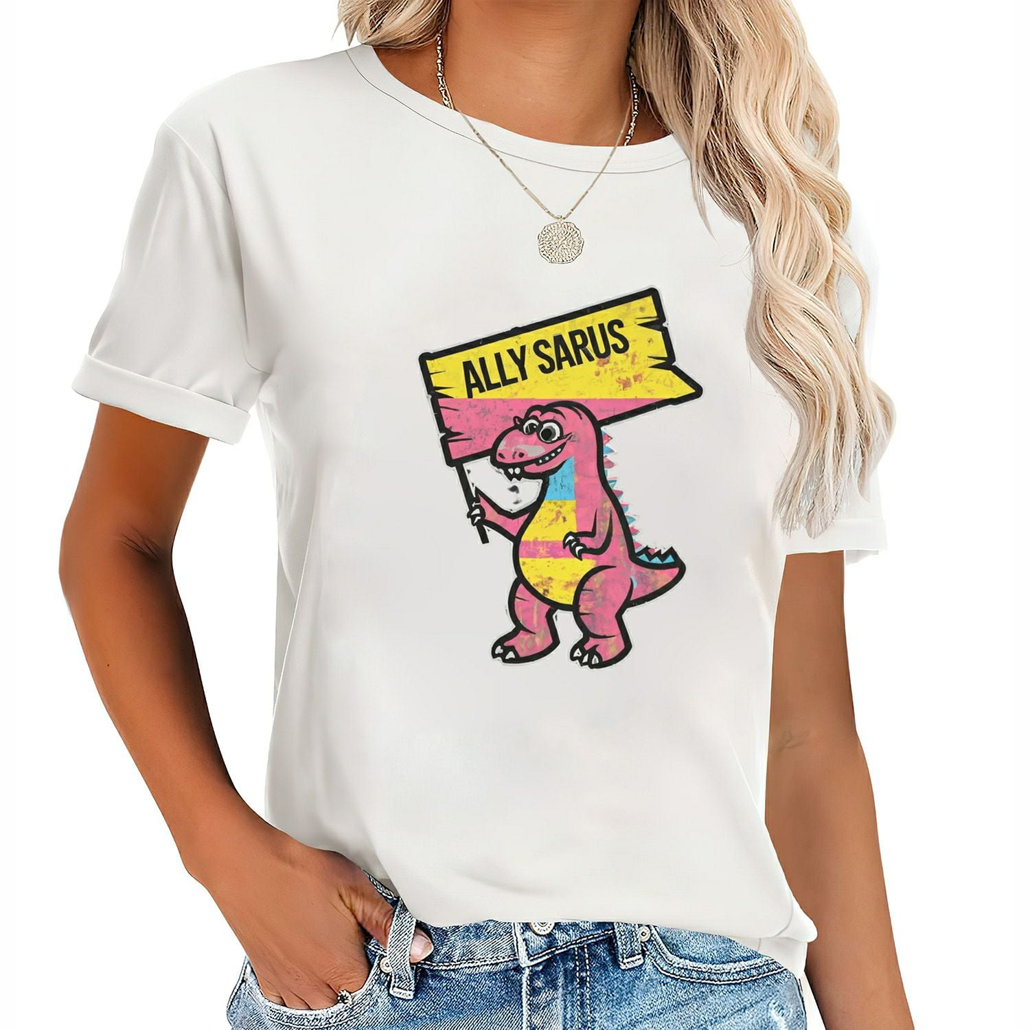 Ally saurus Vintage Shirt White - Walmart.com