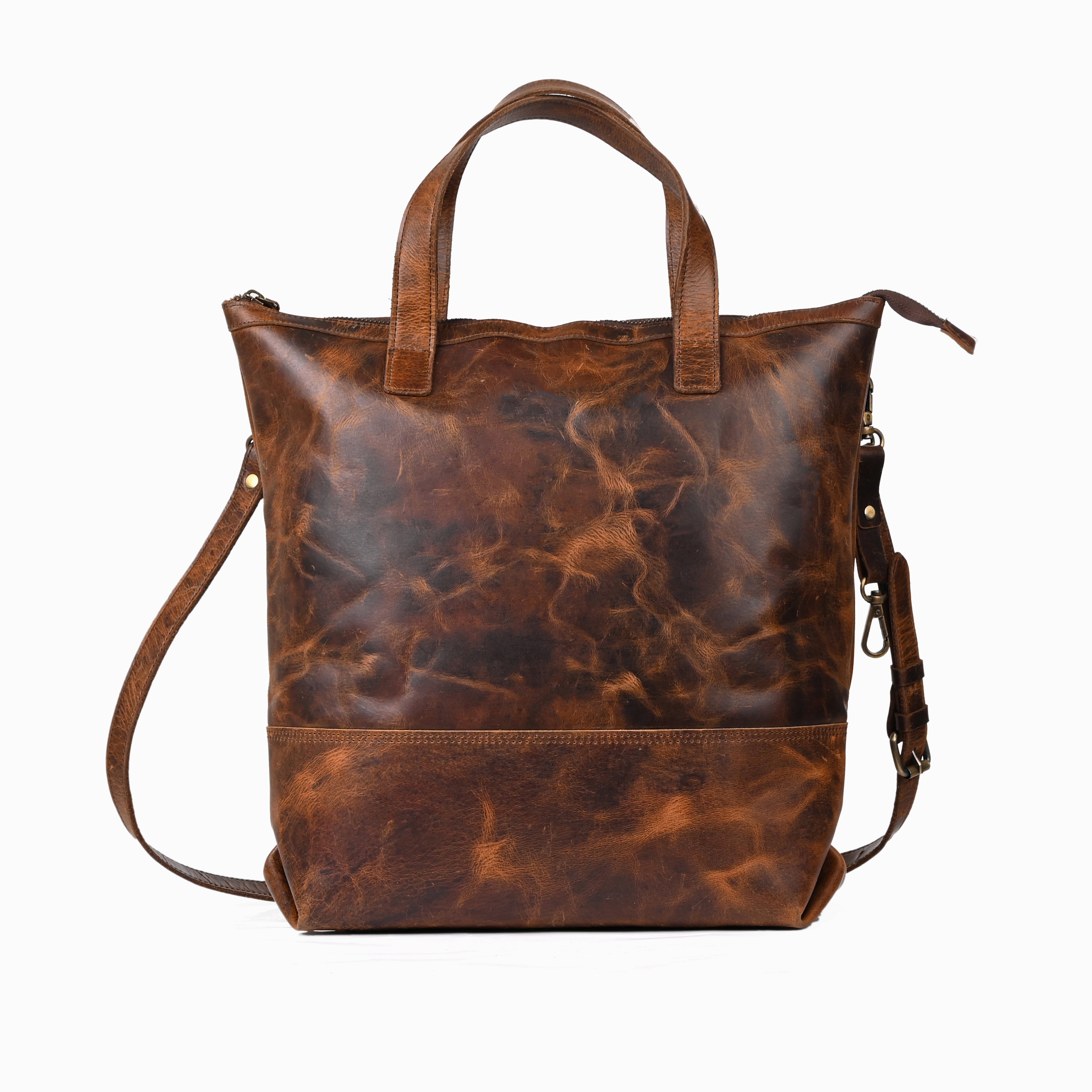 AllyHands Leather Tote Backpack For Women Convertible Backpack With ...