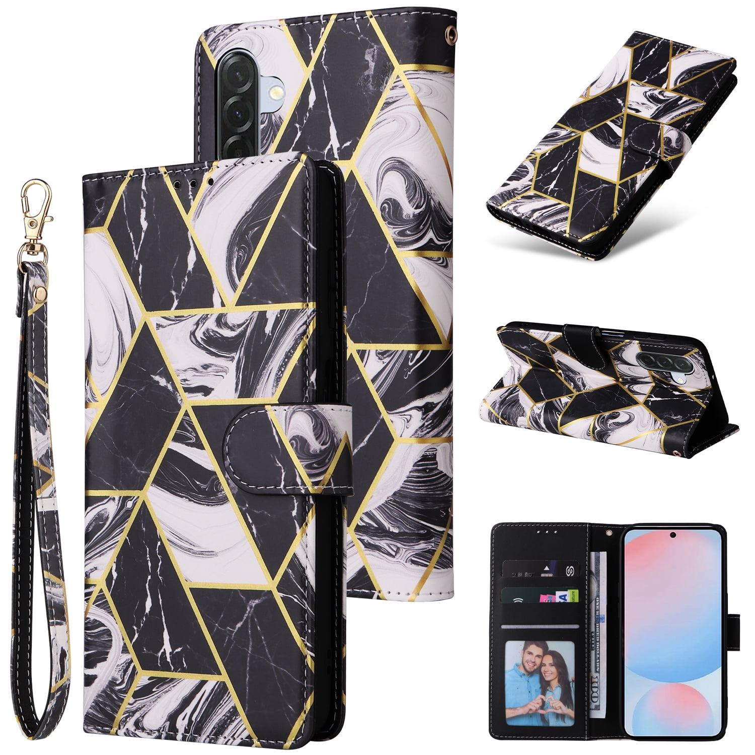 Allytchgroup for Samsung Galaxy A36 5G Wallet Case, Marble Geometric PU ...