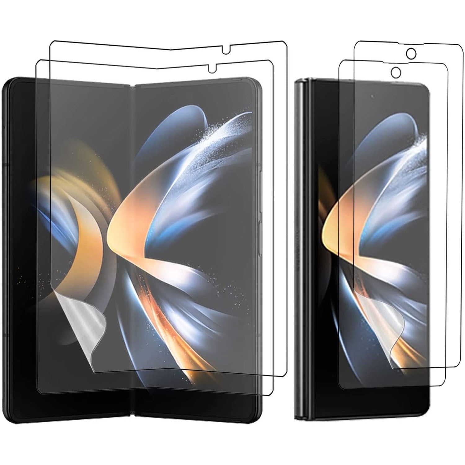 Allytech Samsung Galaxy Z Fold 5 Screen Protector Set, Anti-Scratch ...