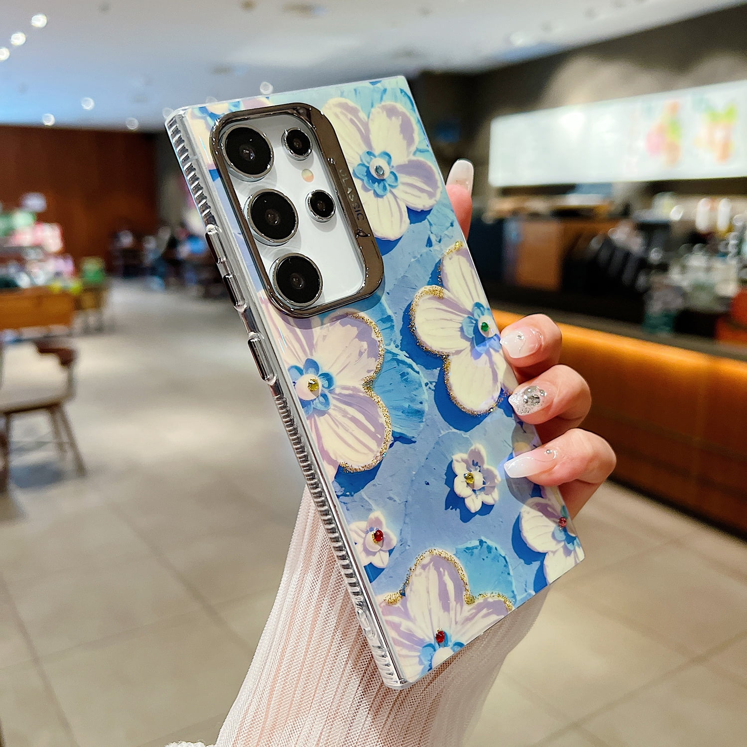 Allytech Case Compatible with Samsung Galaxy A15, [Slim & Light] Stylish Glitter Flower Pattern ...