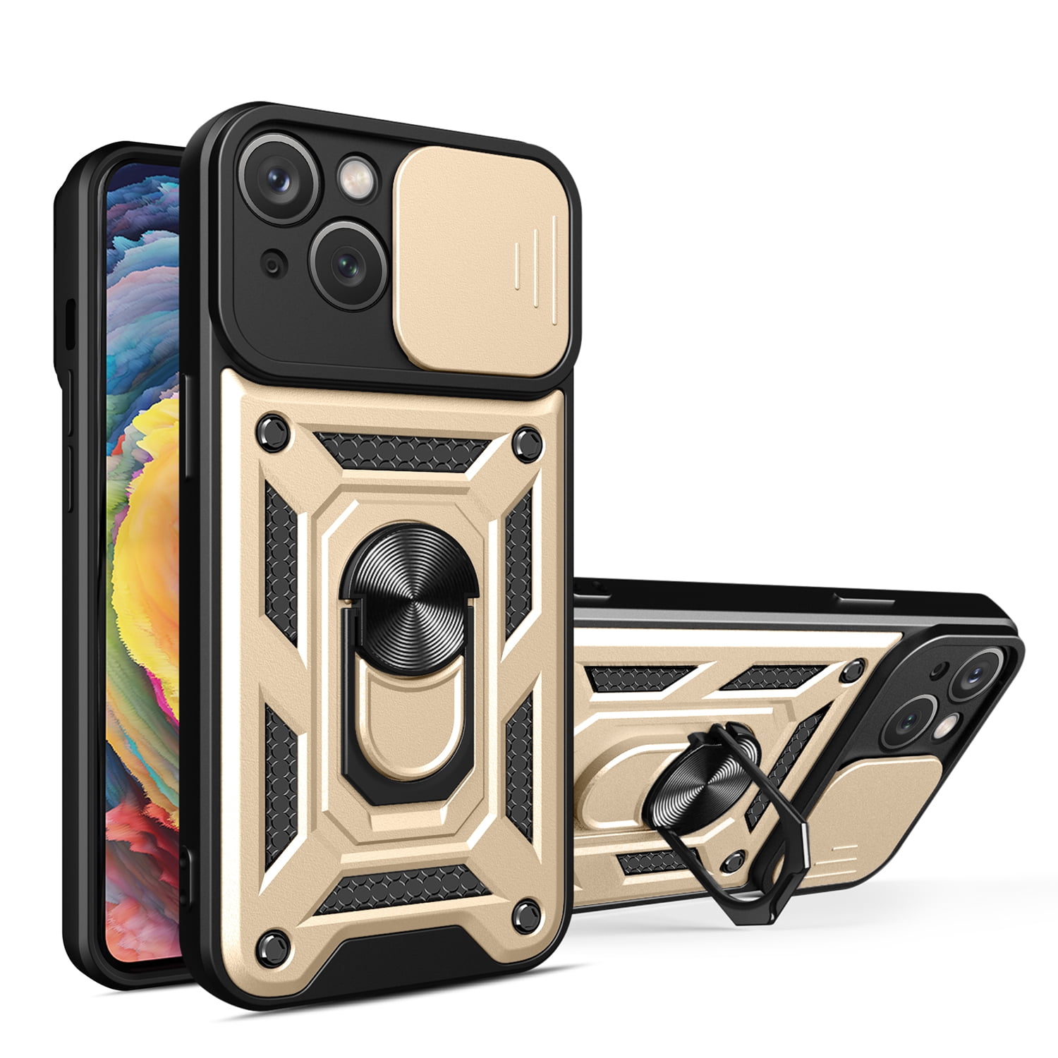 Allytech Case for iPhone 13, iPhone 13 Case with Slide Lens Cover ...
