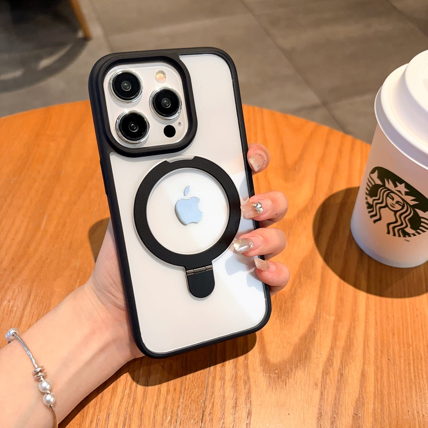 Allytech Clear Case for iPhone 13 Pro with Kickstand, [Soft TPU Bumper] [Camera & Screen ...