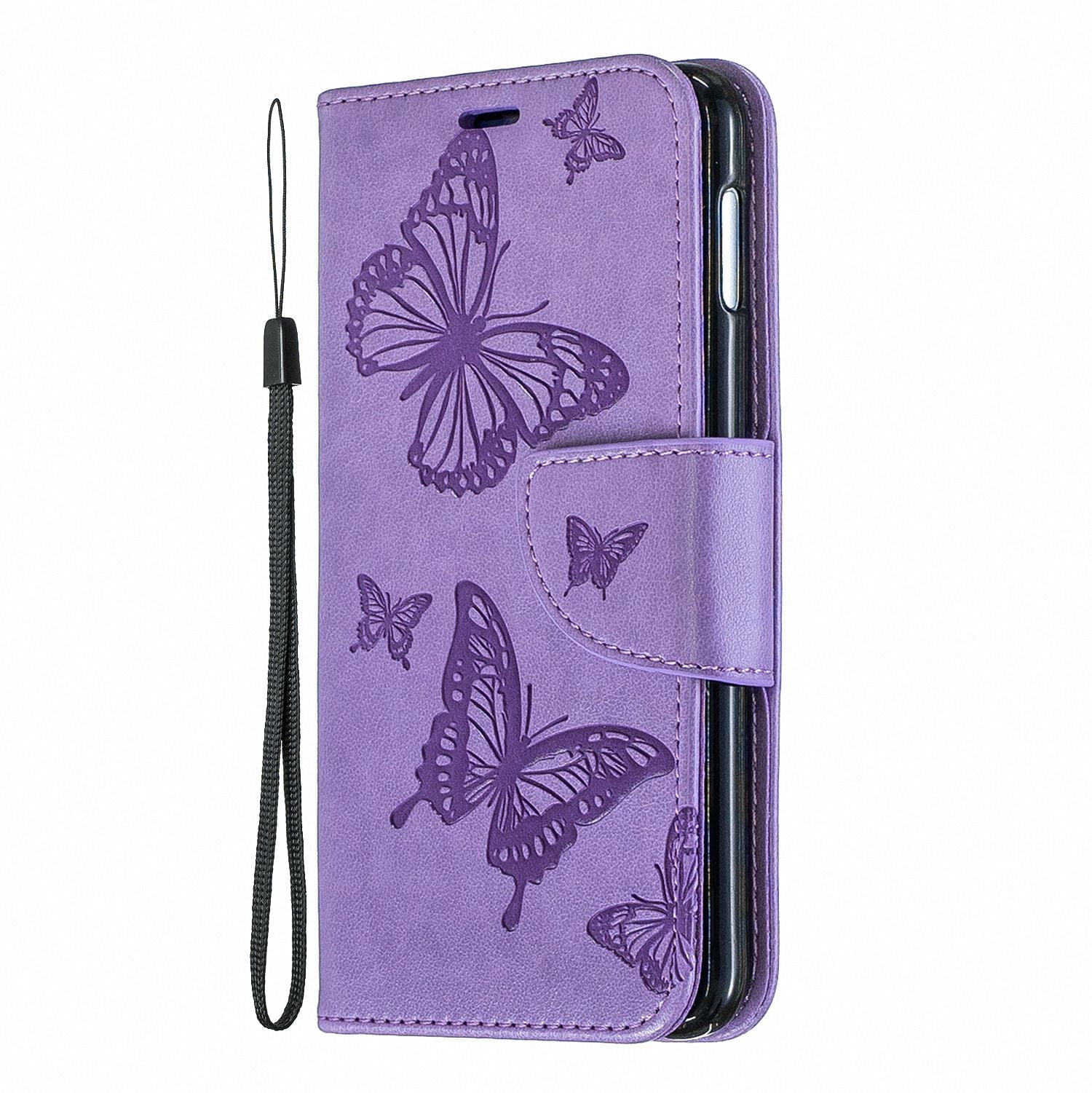 Allytech Galaxy S10e Case, Slim Fit PU Leather Folio Butterfly Embossed ...