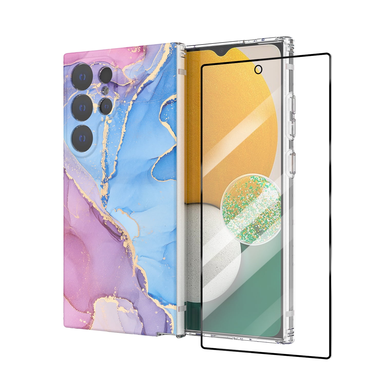 Allytech Galaxy S24 Ultra Case with Tempered Glass Screen Protector ...