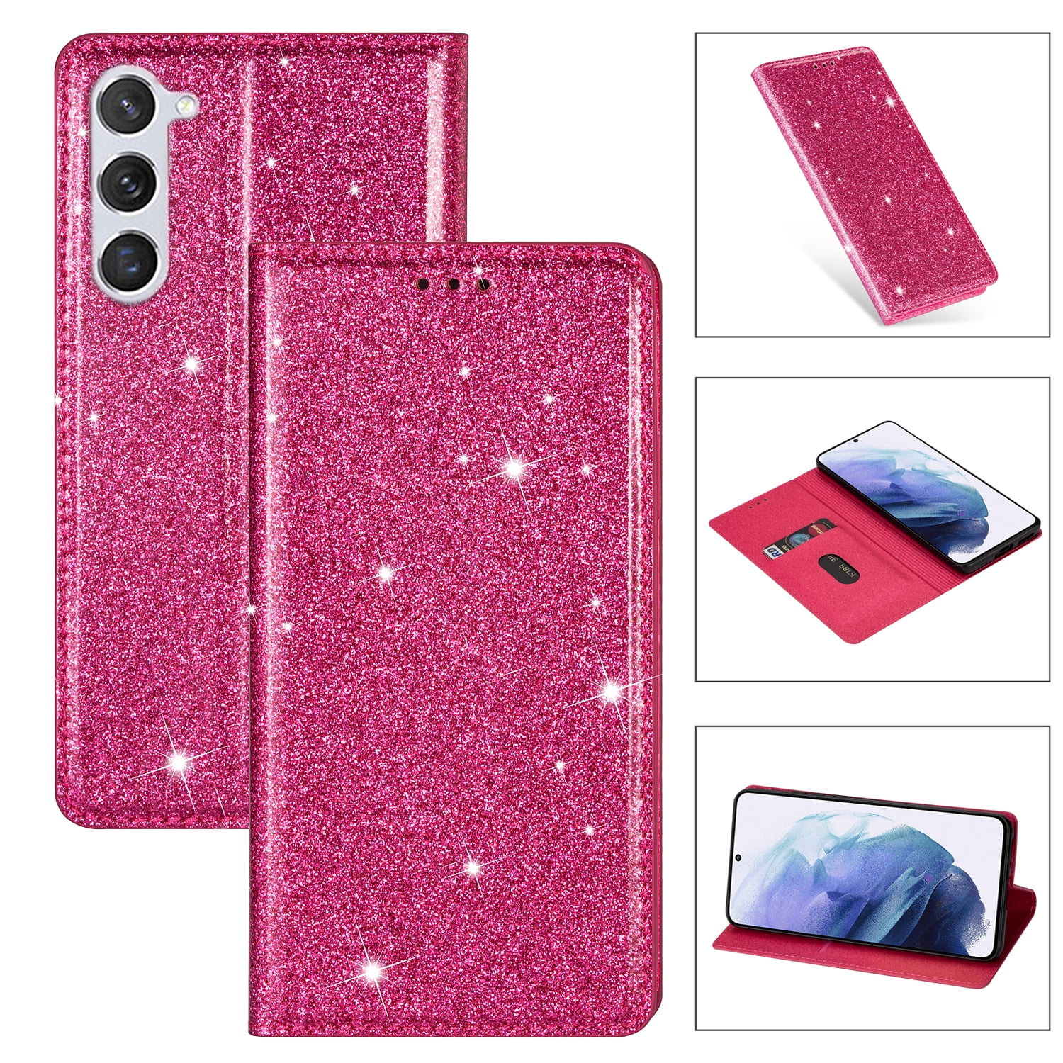 Allytech Galaxy S25 Wallet Case Bling Glitter Design, Slim PU Leather ...