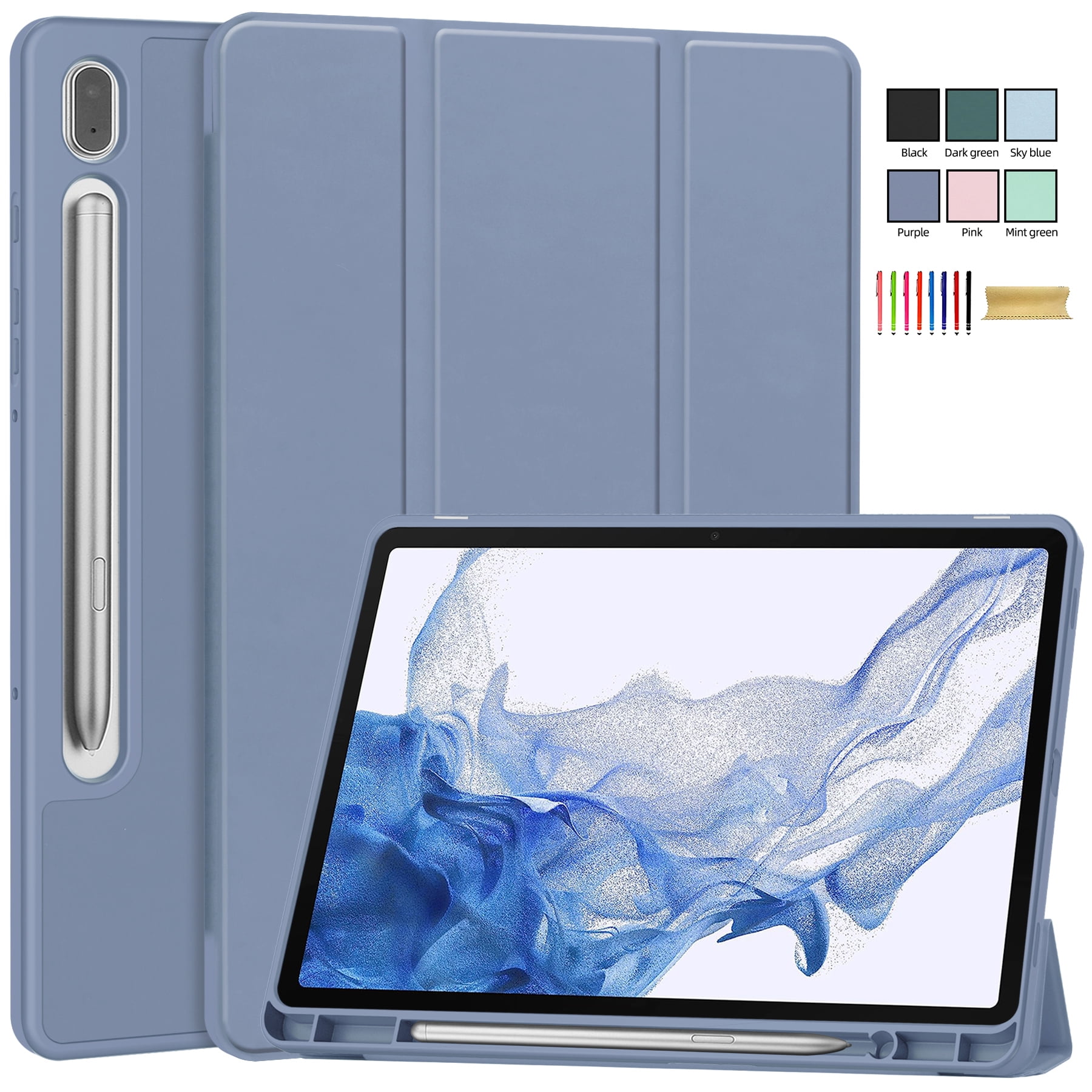 Allytech Galaxy Tab S9 Case SM-X710, Build-in Pencil Holder Multi Angle ...
