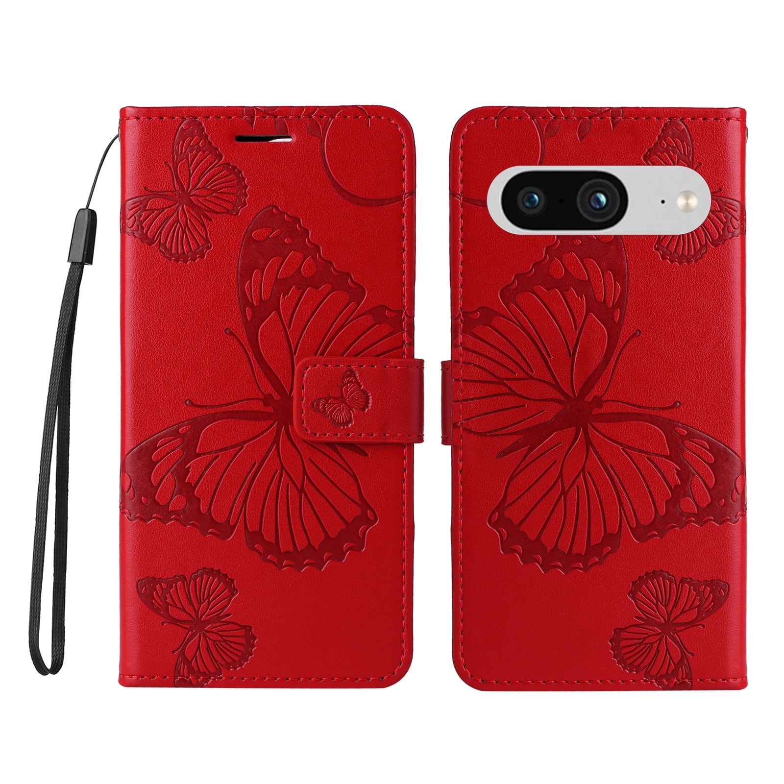 Allytech Google Pixel 8 Case Wallet, PU Leather Big Butterfly Embossed ...
