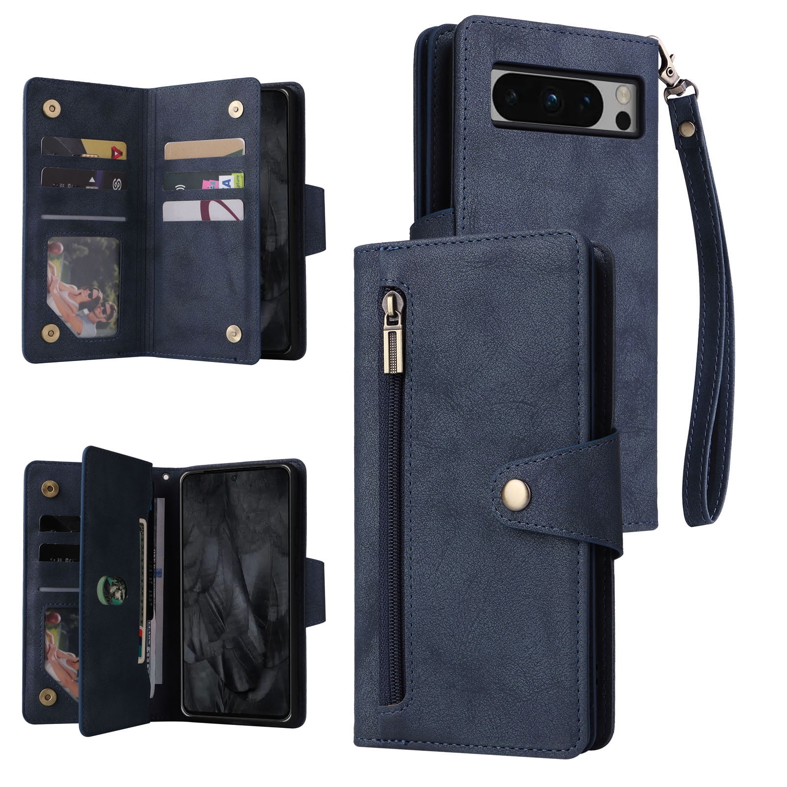 Allytech Google Pixel 9 Wallet Case with Zipper Pocket, Luxury PU ...