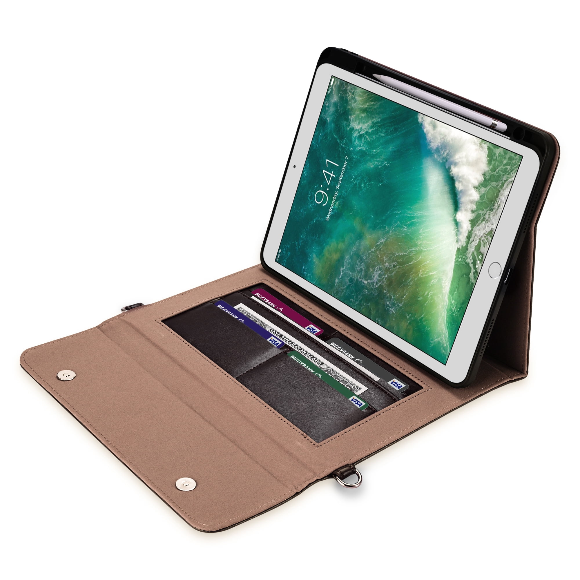 Allytech Handbag Case for iPad 9/8/7 Gen 2021/2020/2019 with Card Slots ...