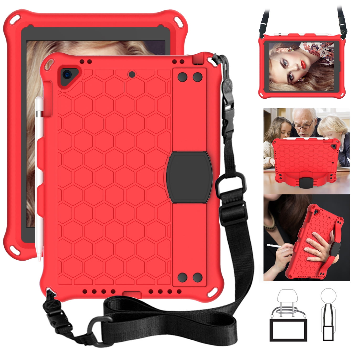 Allytech Kiddie Case for iPad 9.7 6th 5th Generation, iPad Air 1 / Air 2, Rugged Shockproof ...