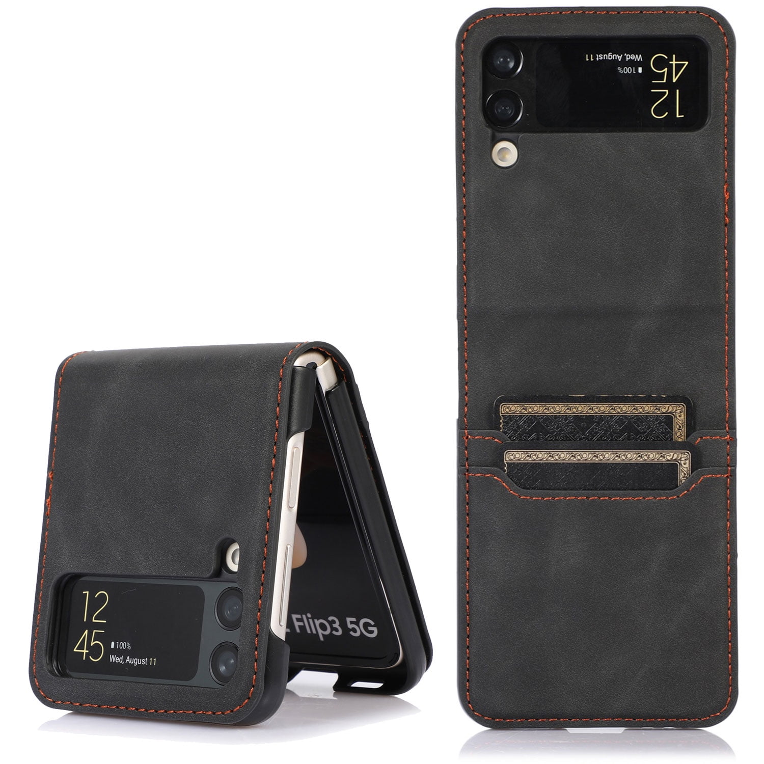 Allytech for Samsung Galaxy Z Flip 4 Folding Wallet Case, Premium PU ...