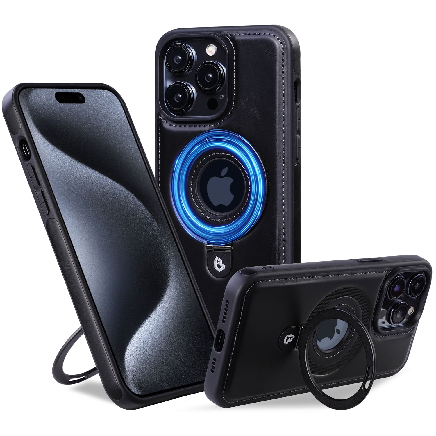 Allytech Slim Magnetic Case for iPhone 14 Pro, Premium PU Leather Retro ...