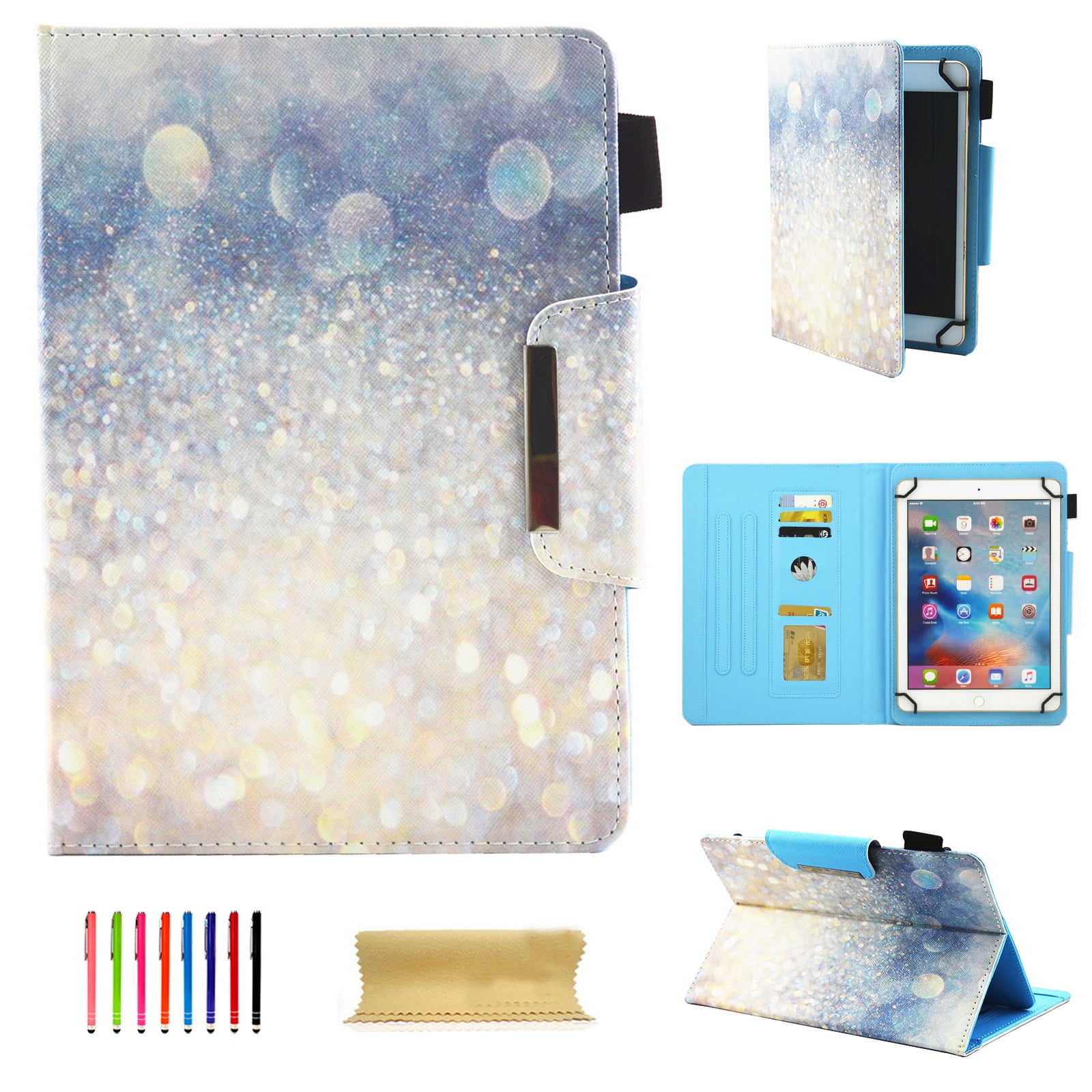 Allytech Universal Case for 9-10.1 Inch Tablet, PU Leather Smart Book ...