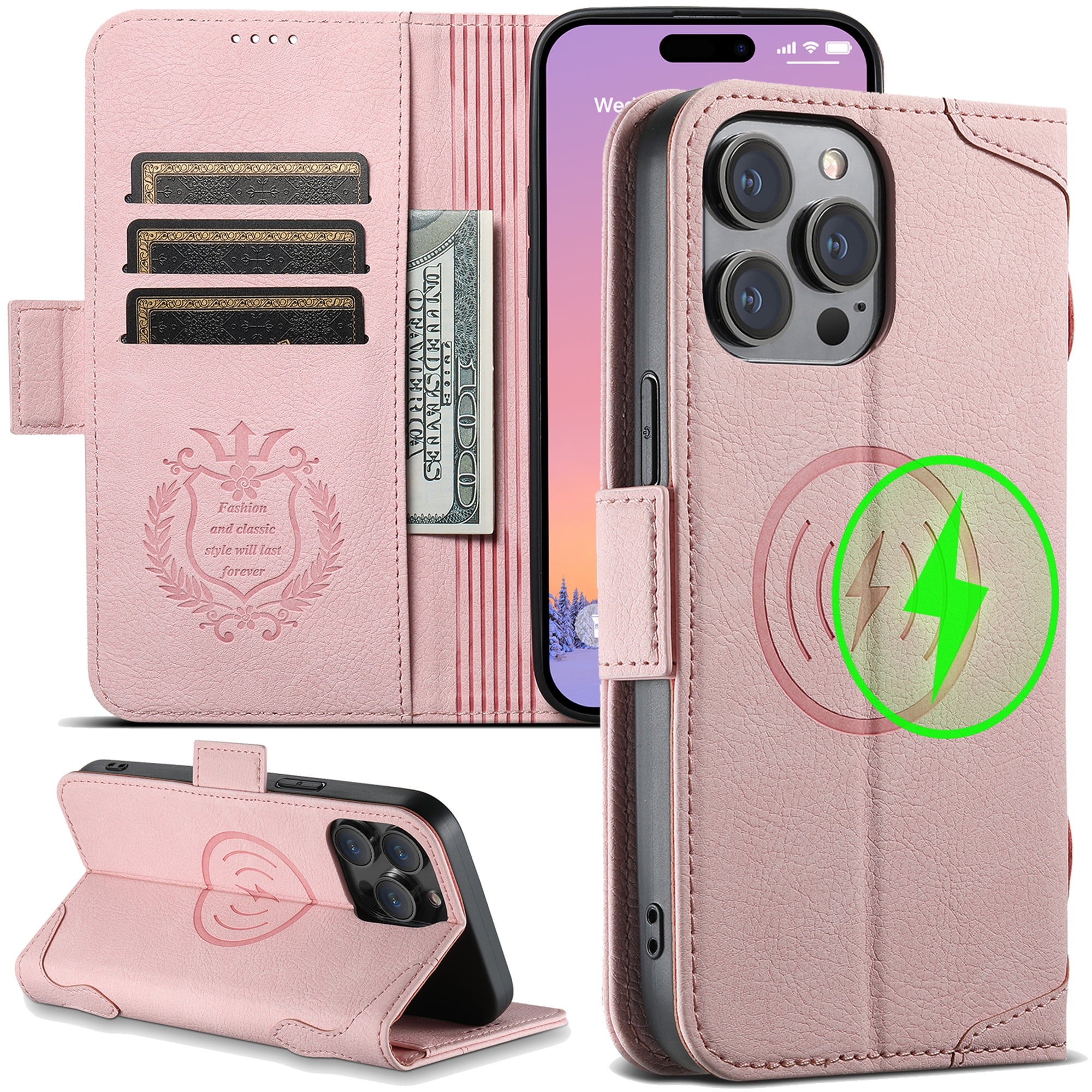 Allytech Wallet Case for iPhone 14 Pro Max, [Support Wireless Charging ...