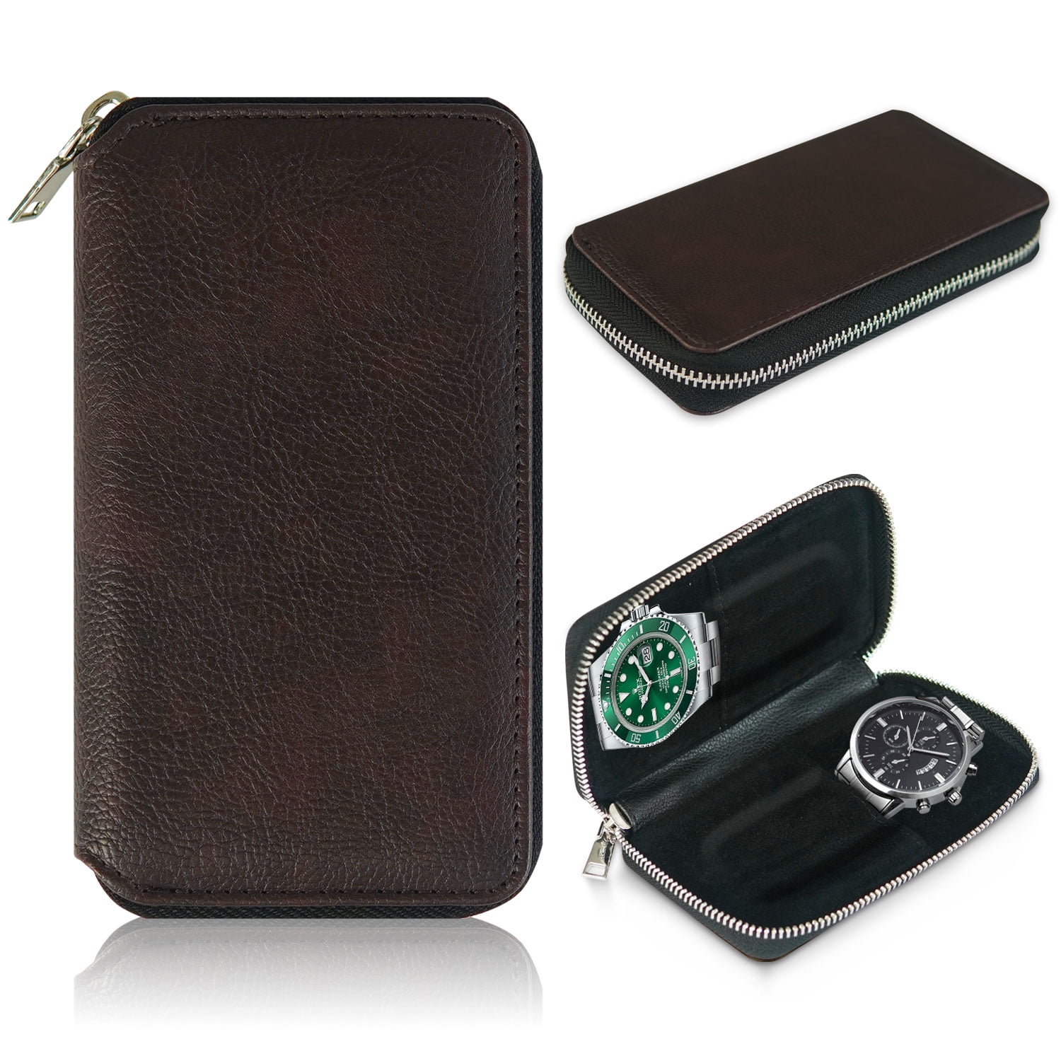 Allytech Watch Bracelet Storage Bag Case Leather Hold 2 Watches, Watch ...