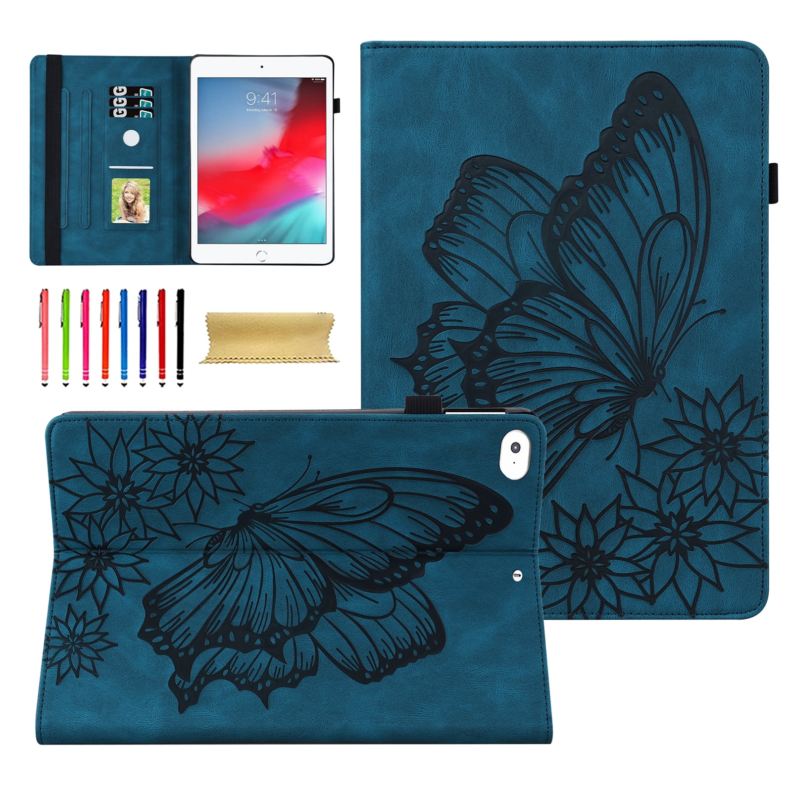 iPad mini 6 / iPad Mini 7 Case, Slim Folio Flip Stand Multi Angle Stand ...