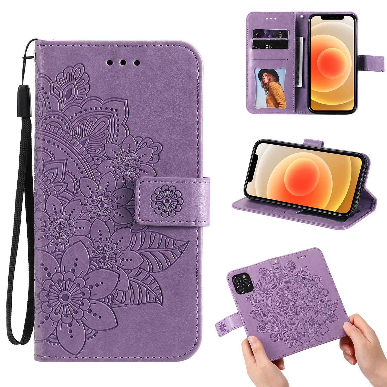 Allytech iPhone 12 Case 6.1", iPhone 12 Pro Case, Handmade Flip Folio ...