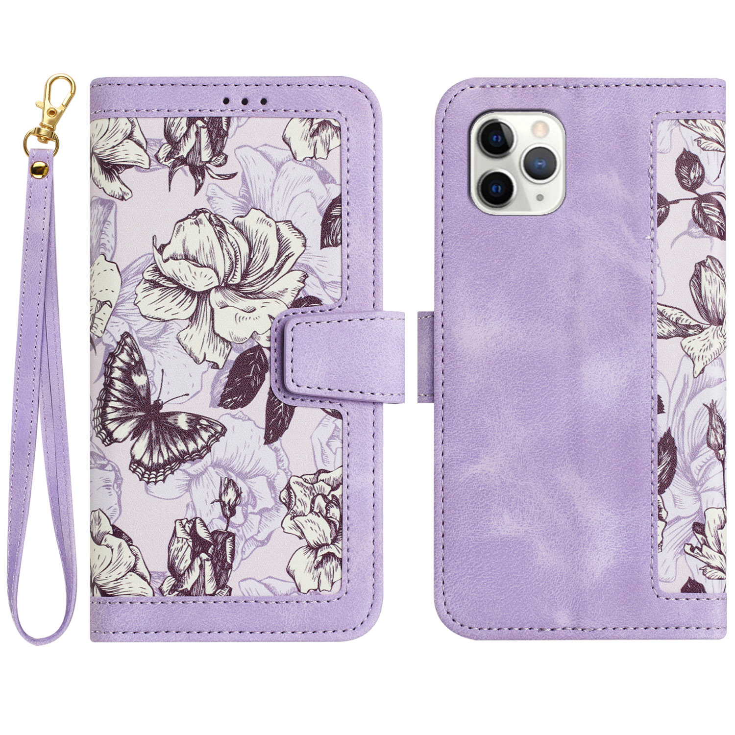 Allytech iPhone 12 Case Wallet, iPhone 12 Pro Wallet Case, Chic Flower ...