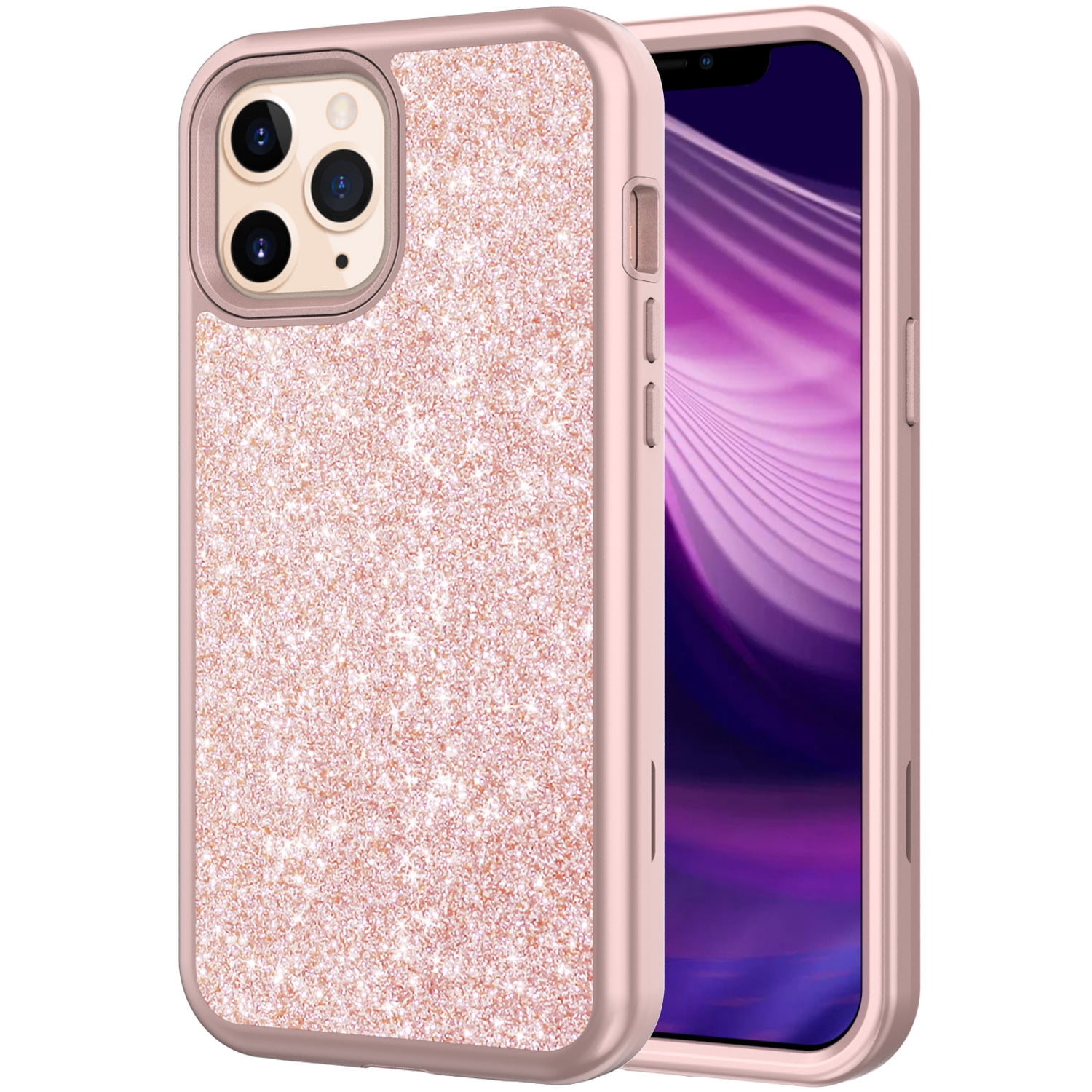 Allytech iPhone 12 Mini Case Cover 5.4-inch, Glitter Bling Hybrid Dual ...