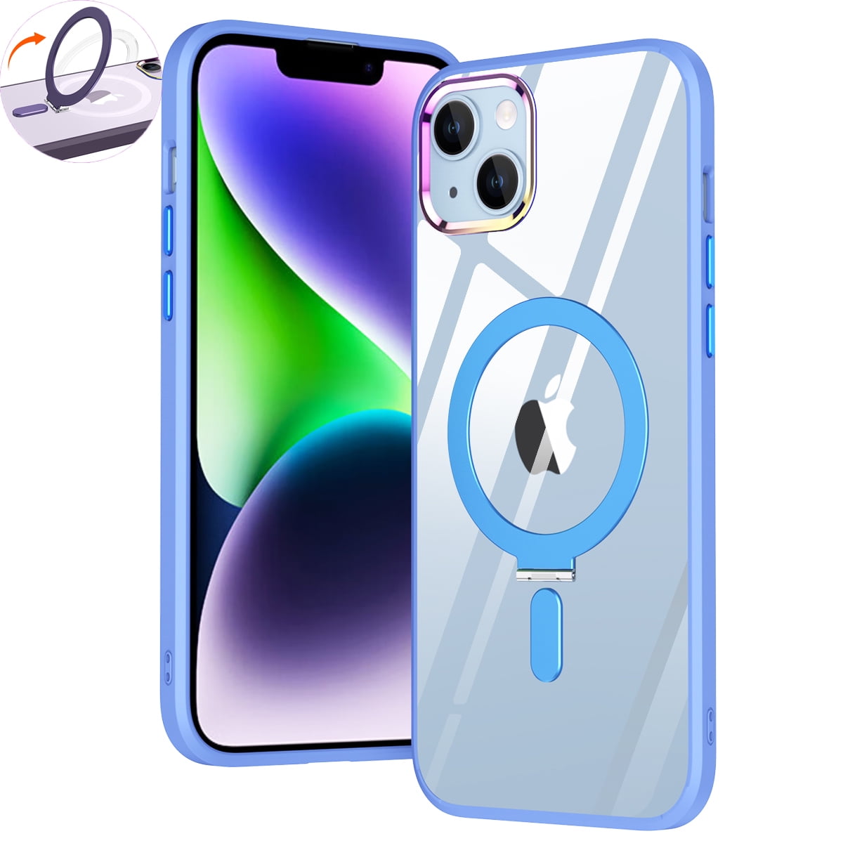 Allytech iPhone 13 Clear Case, iPhone 13 Magsafe Case with Stand, Clear ...