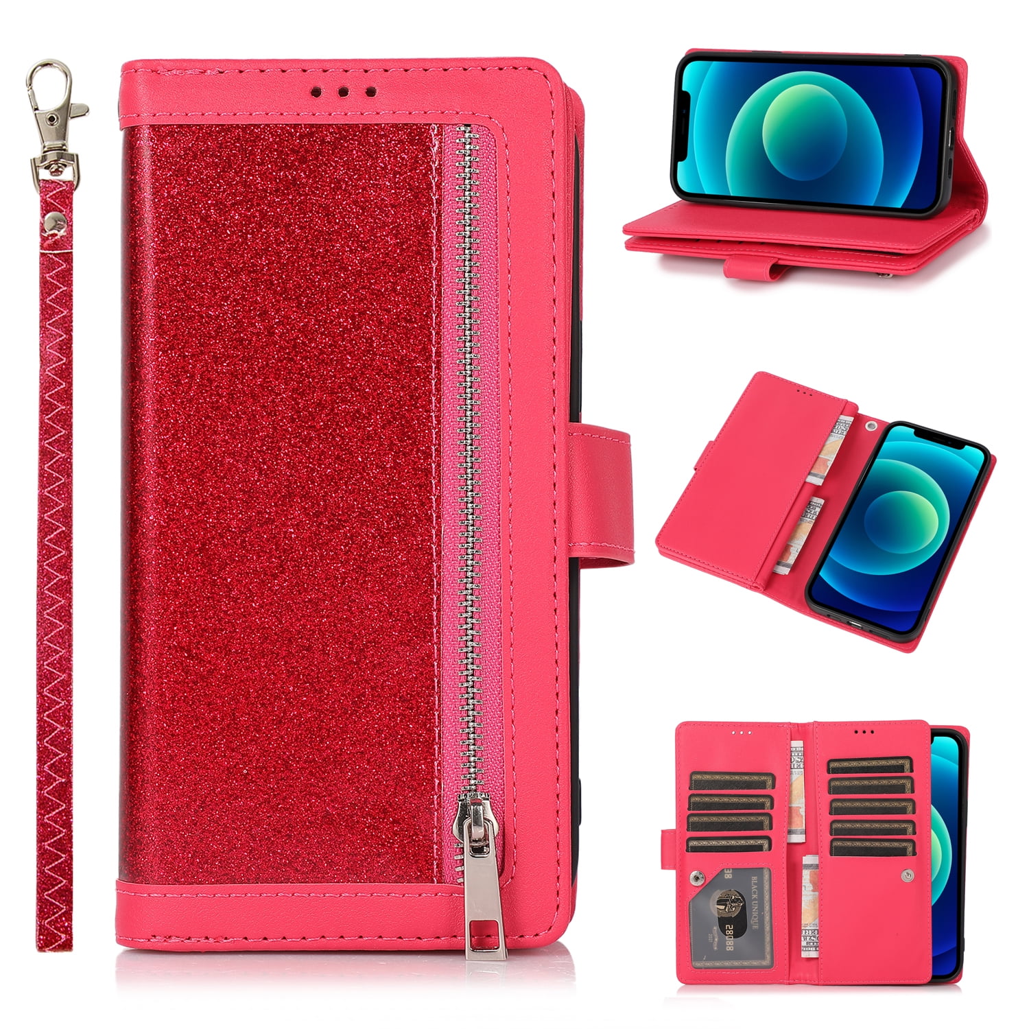 Allytech for iPhone 14 Pro Wallet Case for Women Girls, Bling Glitter ...