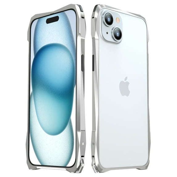 Allytech iPhone 15 Plus Frame Cover, Aluminum Frame Carbon Fiber ...