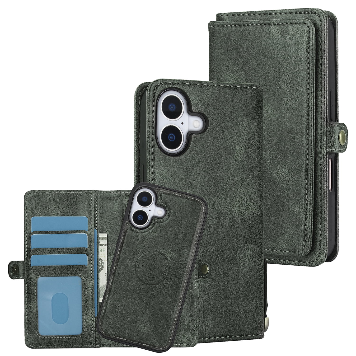 Allytechgroup 2 In 1 Wallet Case for Apple iPhone 17, Detachable ...