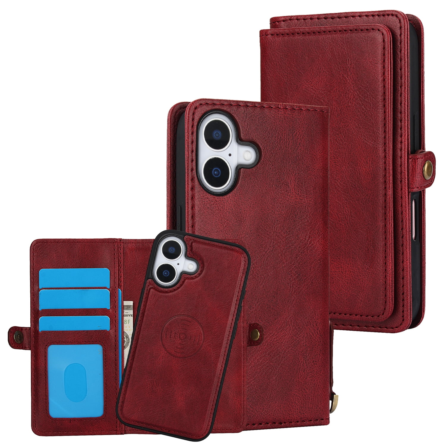 Allytechgroup 2 In 1 Wallet Case for Apple iPhone 17, Detachable ...