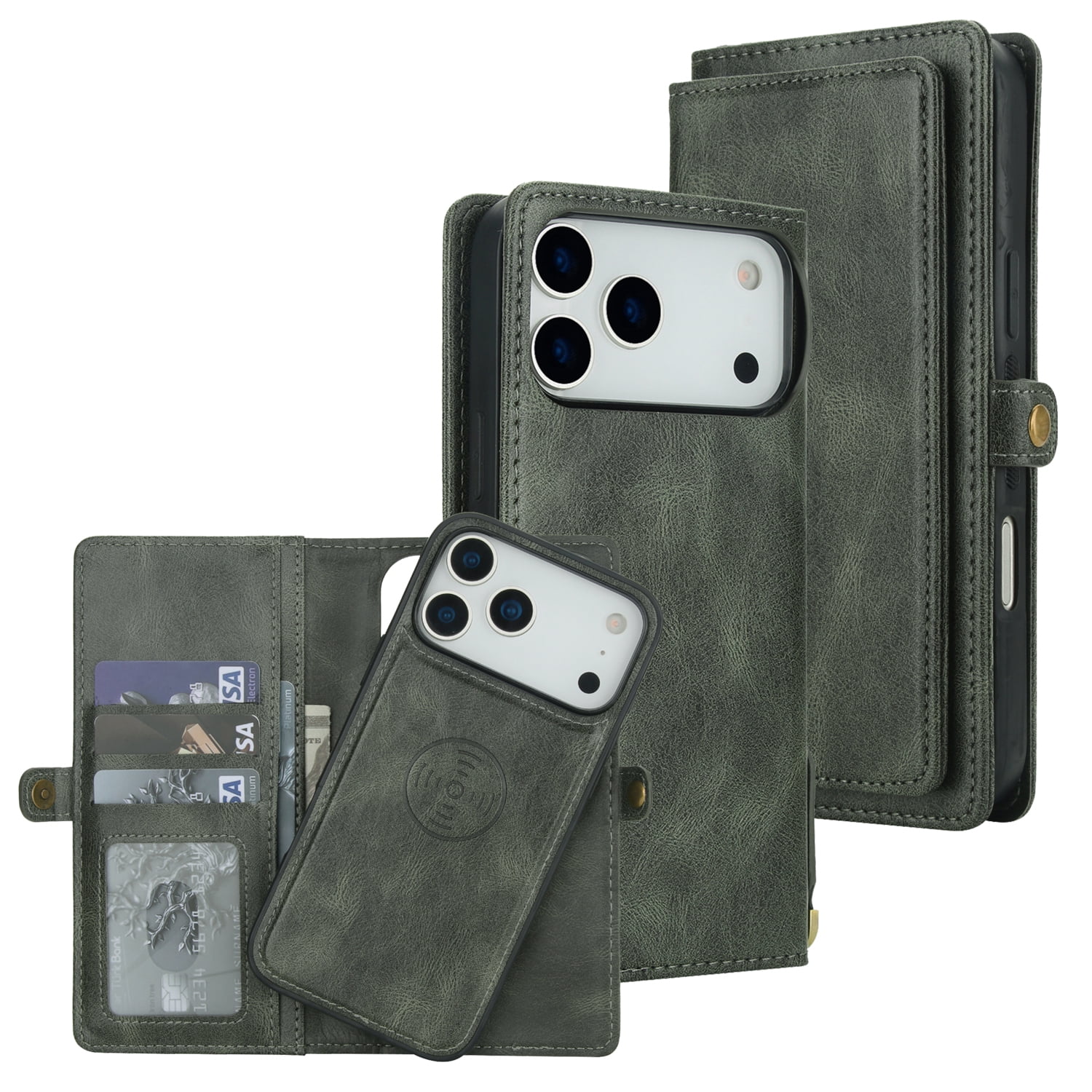 Allytechgroup 2 In 1 Wallet Case for Apple iPhone 17 Pro Max ...