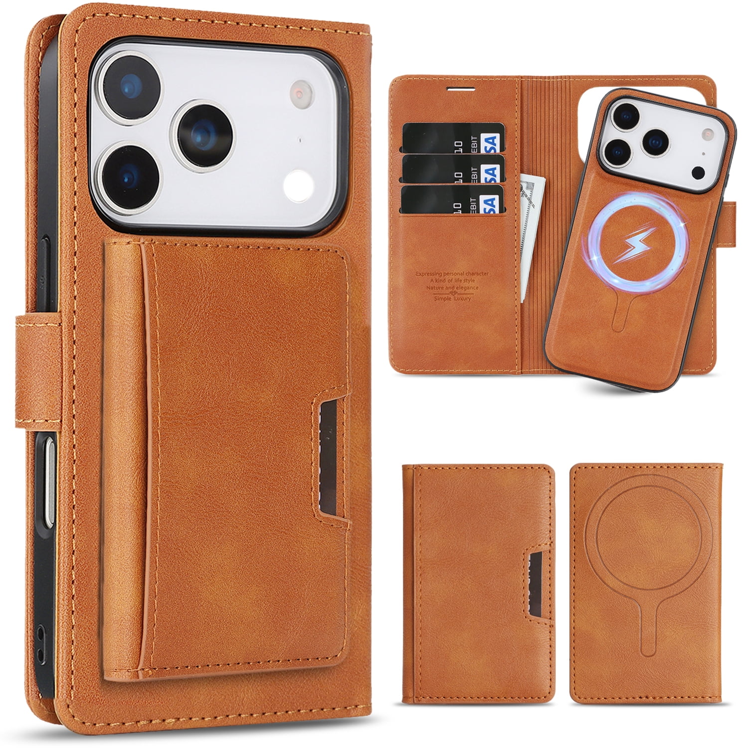 Allytechgroup 3 in 1 Wallet Case for Apple iPhone 17 Pro, Detachable ...