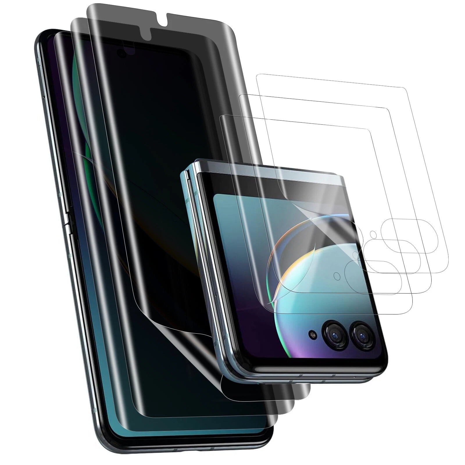 Allytechgroup [3 Pack] Privacy Anti-Spy Screen Protector + Front HD ...