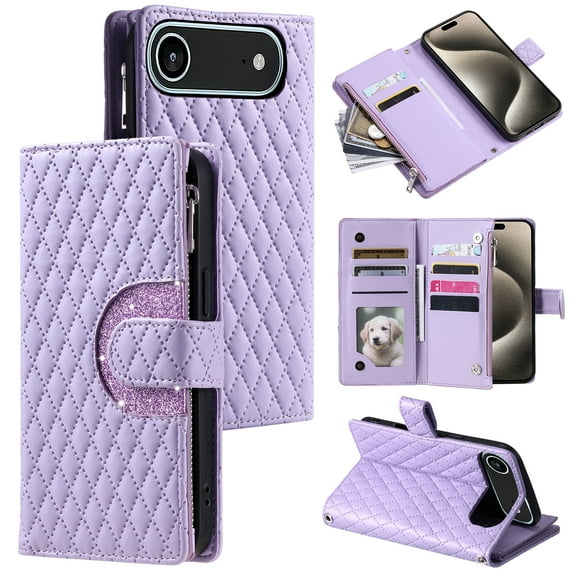Allytechgroup 9 Cards Slots Wallet Case for iPhone Air, Zipper Pocket ...