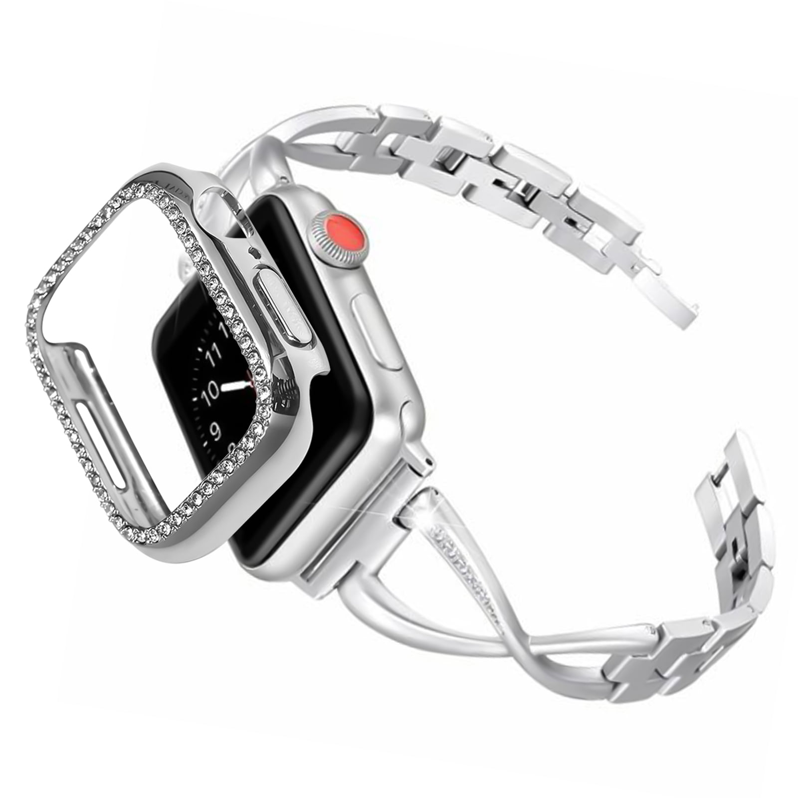 Allytechgroup Apple Watch Band + Case for Women Compatible with iWatch ...