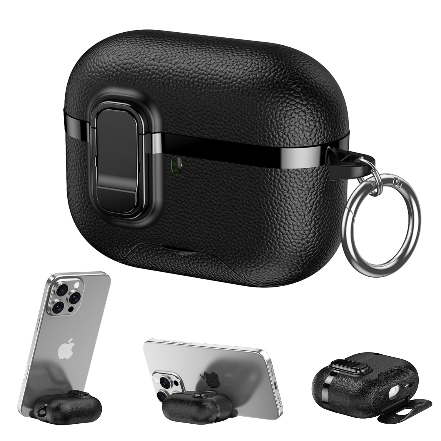 Allytechgroup Case for Apple AirPods 4 2024, PU Leather Electroplate PC ...