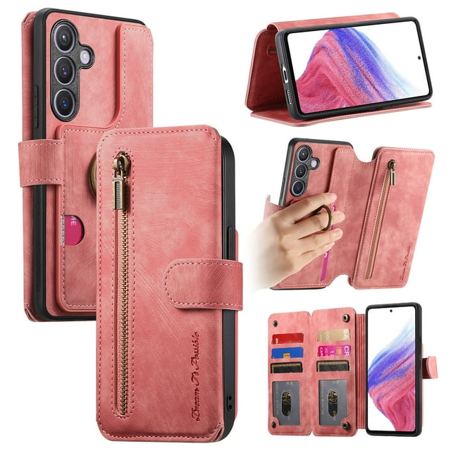 Allytechgroup Case for Samsung Galaxy A05, Built-in Credit Card Slot RFID Blocking Stand Zipper ...