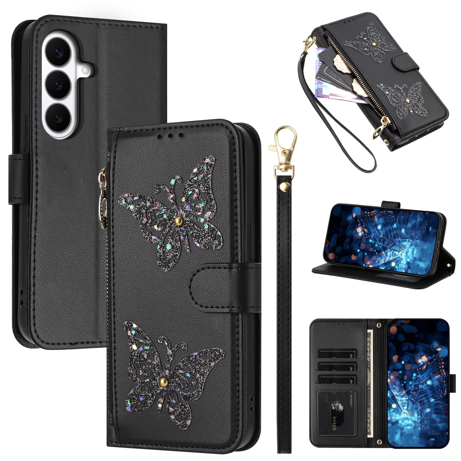Allytechgroup Case for Samsung Galaxy S26 with Card Holder & Wrist ...