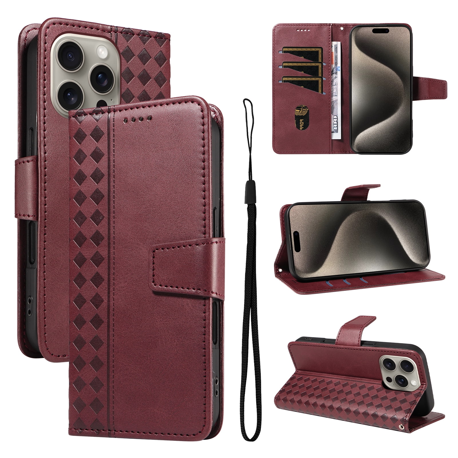 Allytechgroup Case for iPhone 12 Pro Max, Flip Stand Embossed PU ...