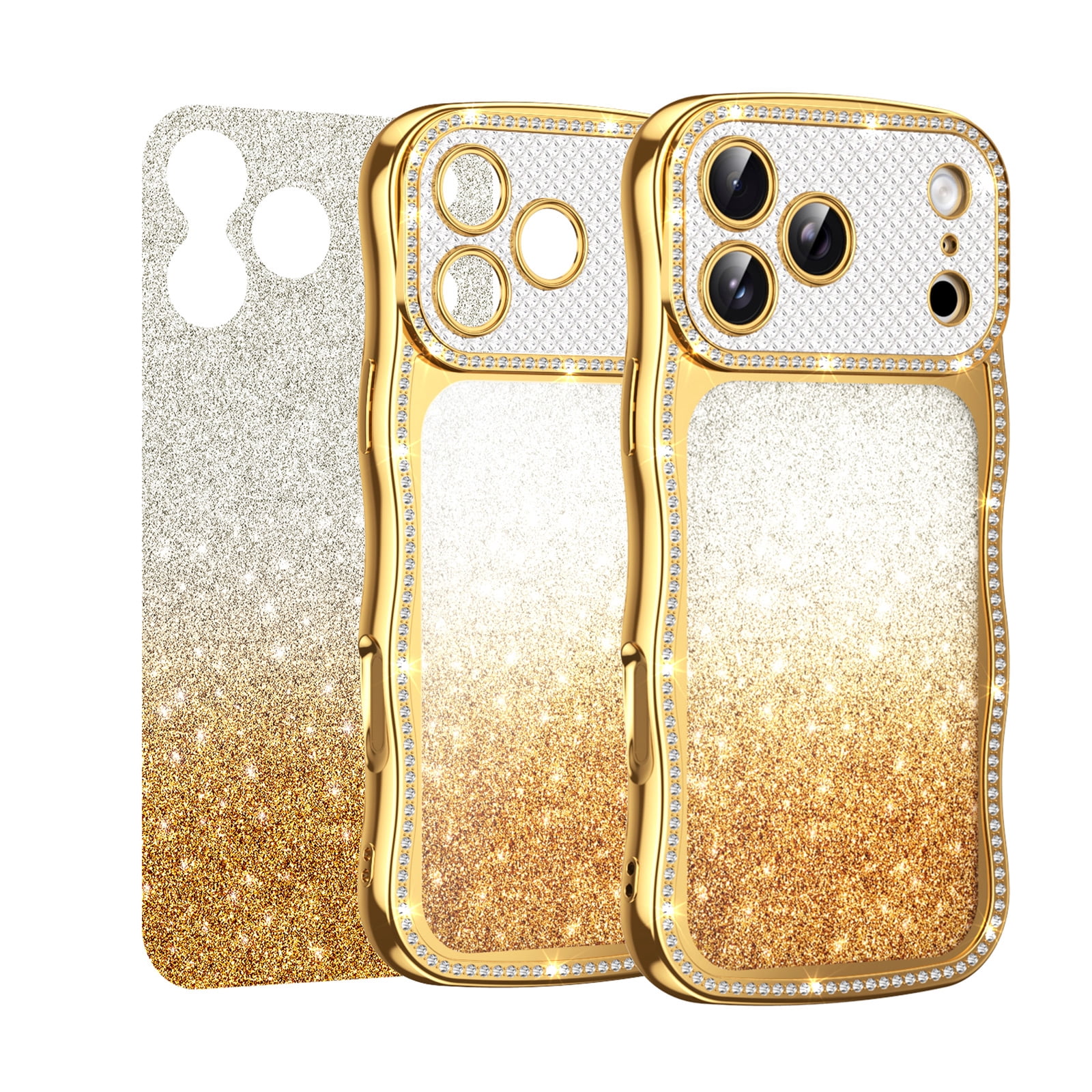 Allytechgroup Case for iPhone 13 Pro Cute Luxury Plating Bling Glitter ...