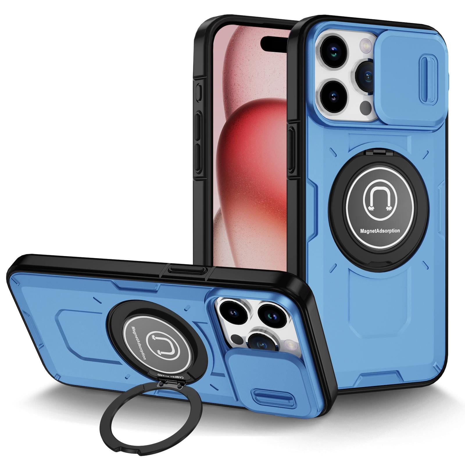 Allytechgroup Case for iPhone 13 Pro Max with Slide Camera Cover, Slim Phone Case with Kickstand ...