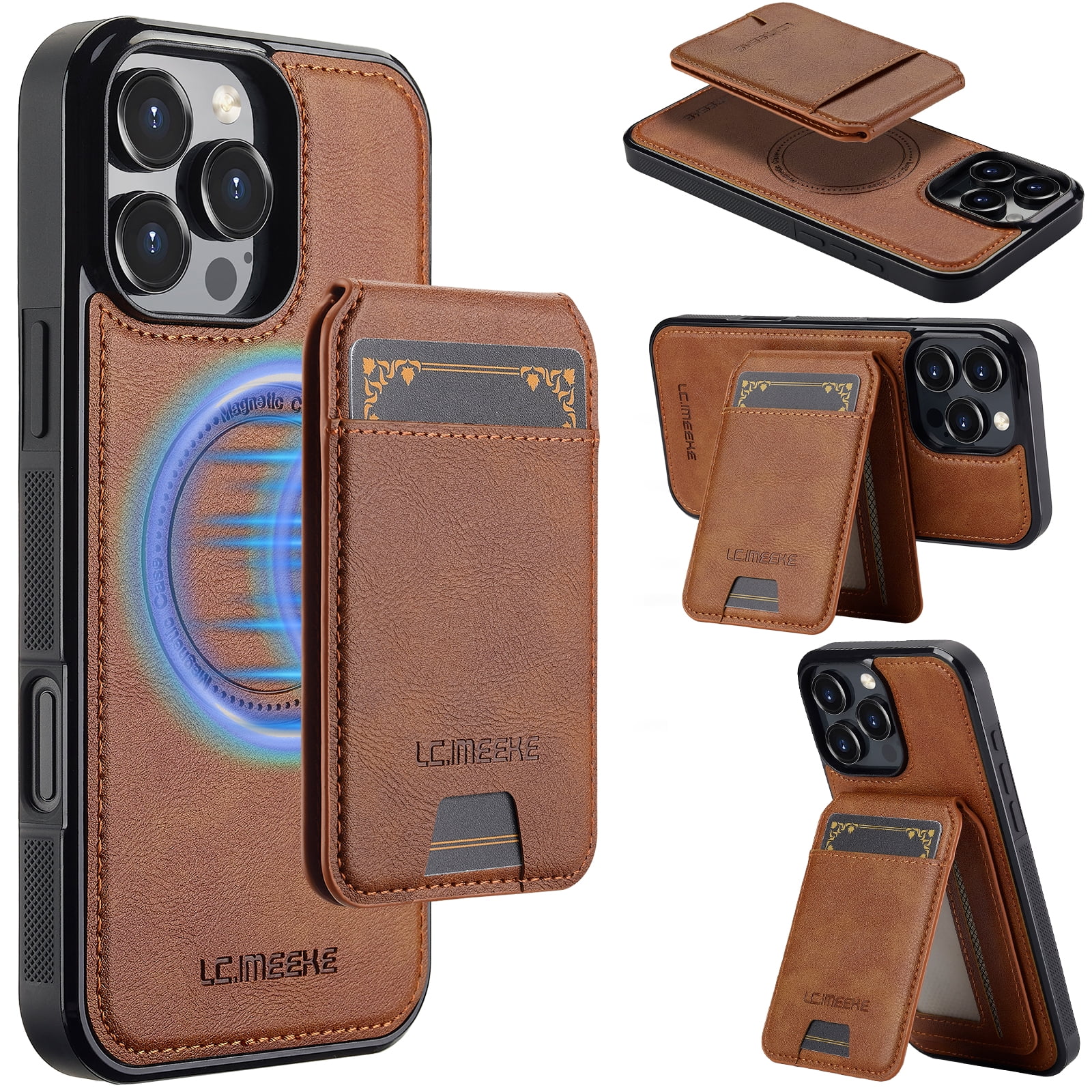 Allytechgroup Case for iPhone 14 Pro, PU Leather 2 In 1 Wallet Stand ...
