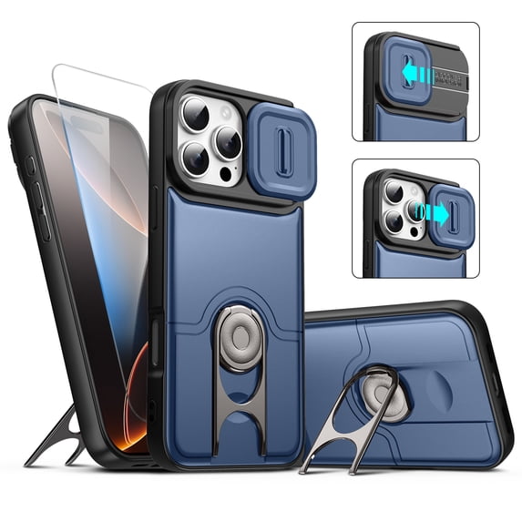 Allytechgroup Case for iPhone 15 Pro Max with Screen Protector, Slide ...