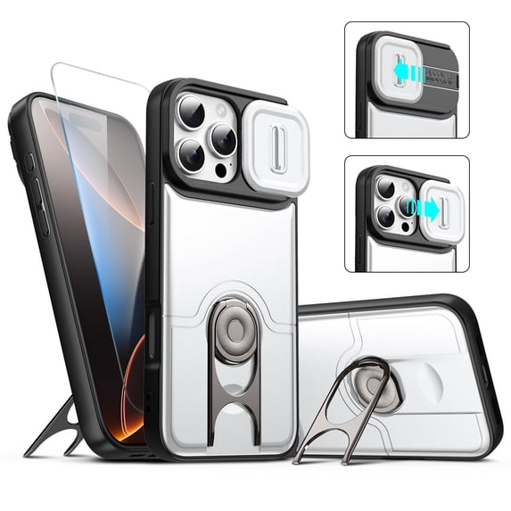 Allytechgroup Case for iPhone 16 Pro Max with Screen Protector, Slide ...