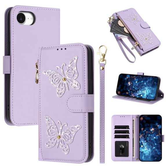 Allytechgroup Case for iPhone 16e/17e with Card Holder & Wrist Strap ...
