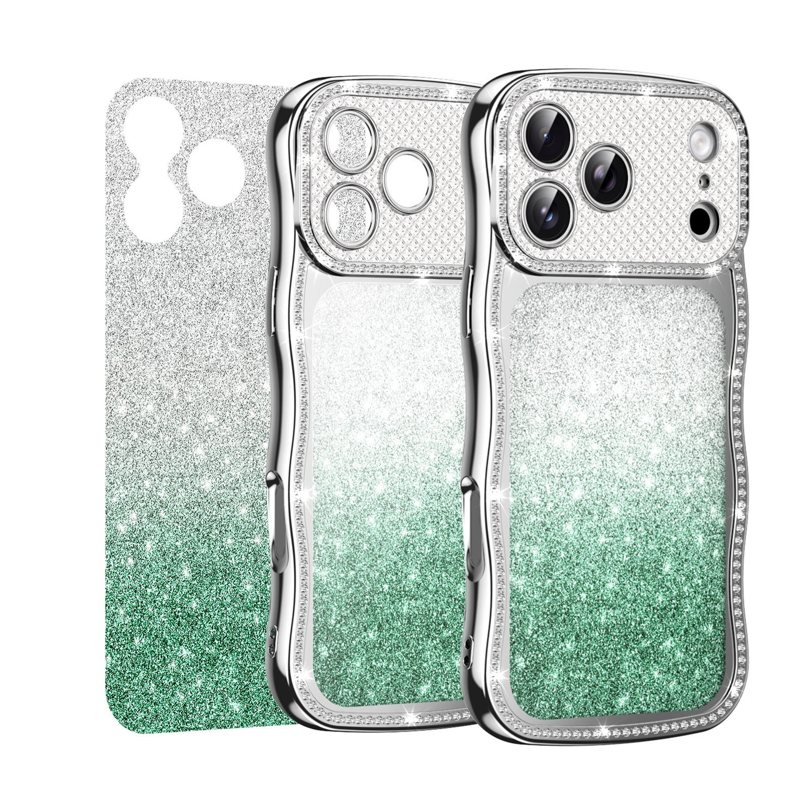 Allytechgroup Case for iPhone 17 Pro Cute Luxury Plating Bling Glitter ...