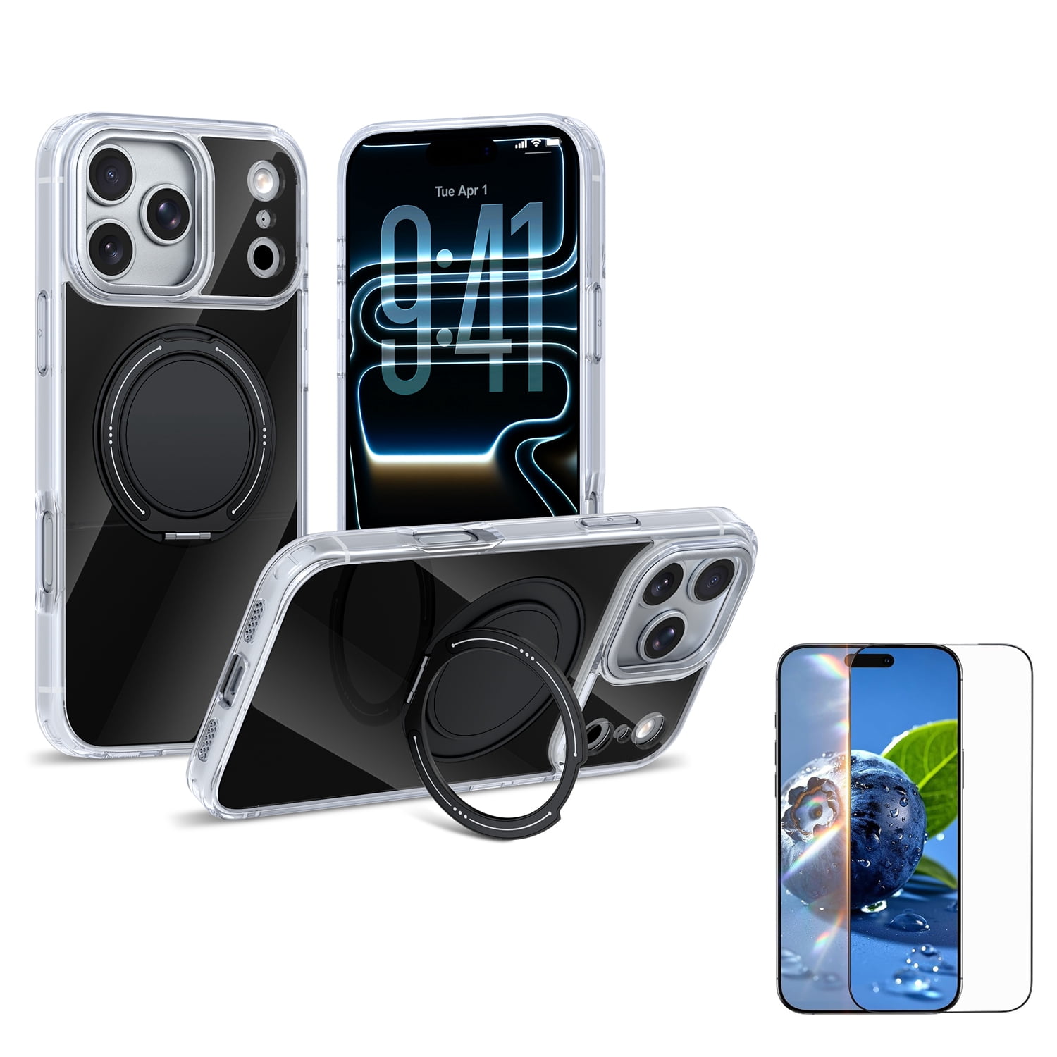 Allytechgroup Case for iPhone 17 Pro with Kickstand, [1 Pack Screen ...