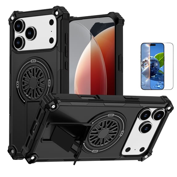 Allytechgroup Case for iPhone 17 Pro Max with Kickstand, [1 PacK Screen ...
