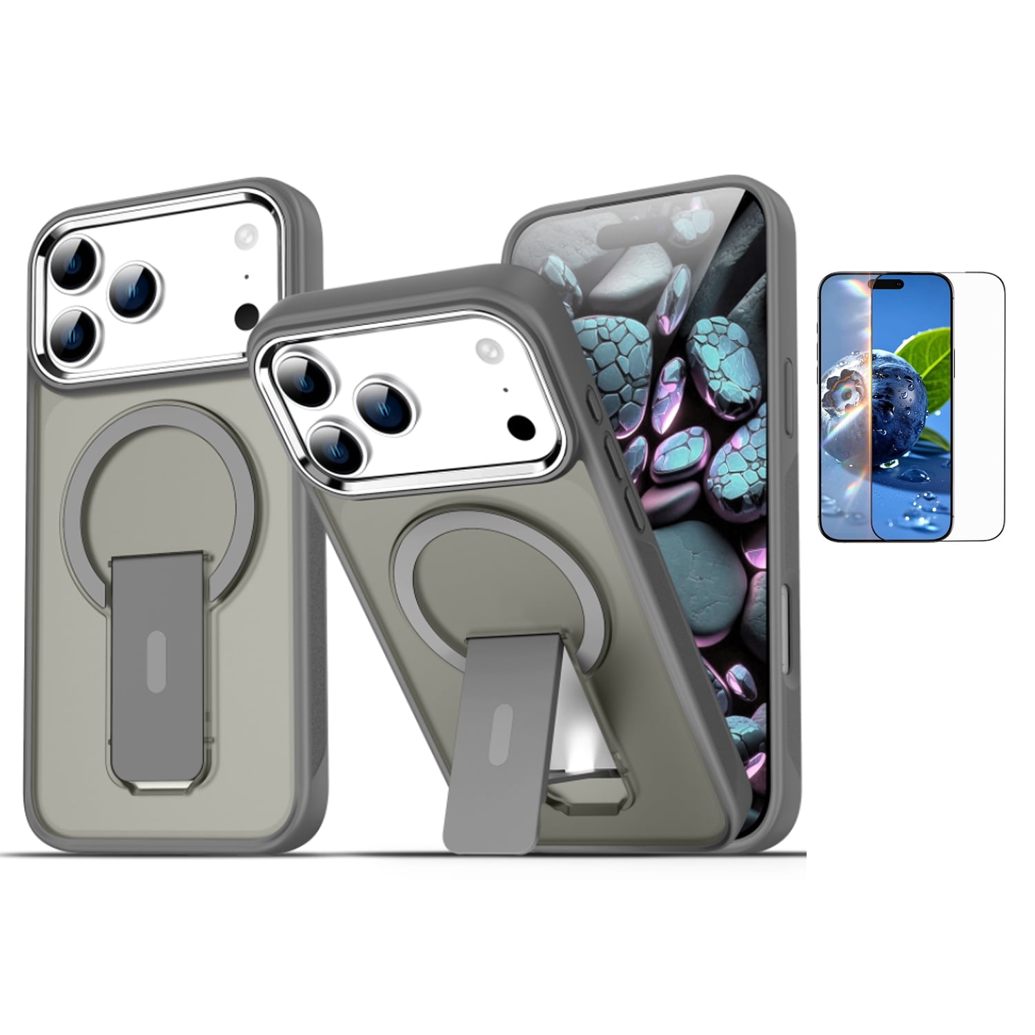 Allytechgroup Case for iPhone 17 Pro Max with Kickstand, [1 Pack Screen ...