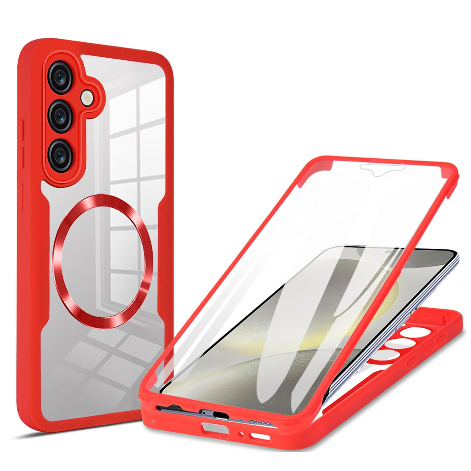 Allytechgroup Clear Magnetic Case for Samsung Galaxy S21 FE with Build ...