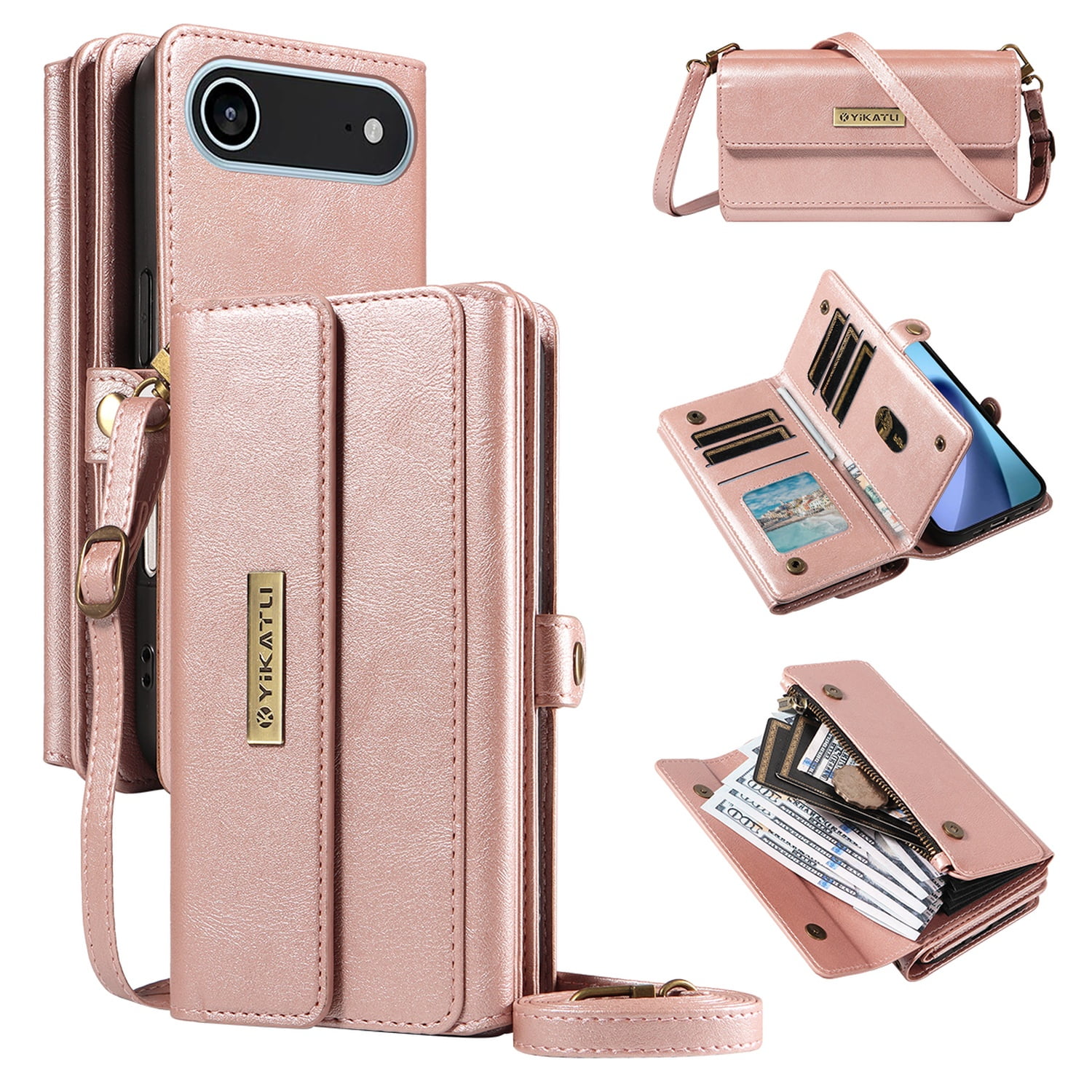 Allytechgroup Crossbody Wallet Case for Apple iPhone Air, Magnetic PU ...